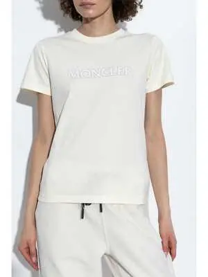 Moncler Crystal-logo T-shirt - Neutrals