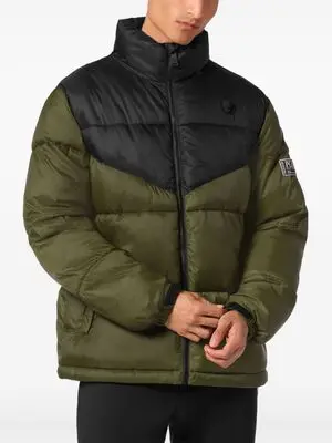 PLEIN SPORT Panelled Puffer Jacket - Green