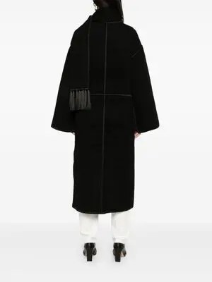 TOTEME Embroidered Scarf Coat - Black