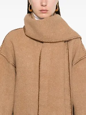 TOTEME Embroidered Scarf Coat - Brown