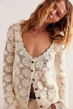 Free People We The Free Alicia Crochet Cardigan