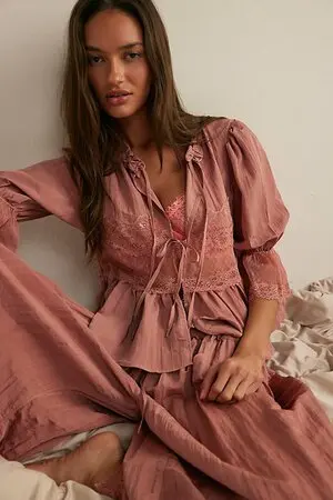 Free People Forever Young Bed Jacket - Rose Dawn