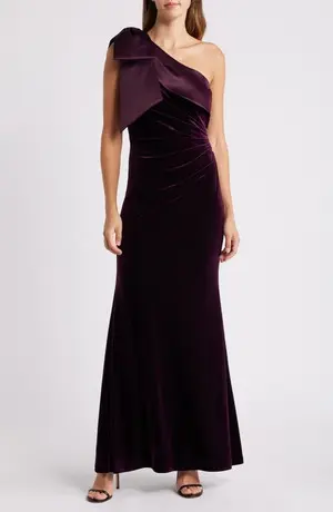 Eliza J One-shoulder Bow Gown