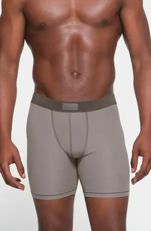 SKIMS 5-inch Cotton & Modal Blend Boxer Briefs Washed Gunmetal