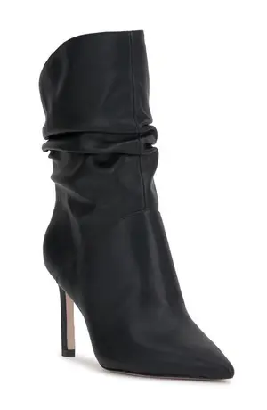 Jessica Simpson Elisti Pointed Toe Slouch Bootie - Black Leather
