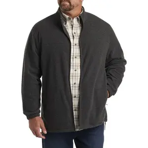 HARBOR BAY BY DXL Big & Tall Full-zip Polar Fleece Jacket - Charcoal