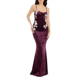 Dress The Population Giovanna Velvet Mermaid Gown - Midnight Plum