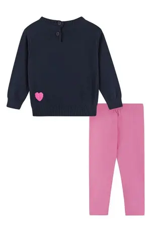 Andy & Evan Intarsia Heart Sweater And Leggings Set