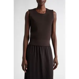 St. John Sleeveless Piqué Knit Top