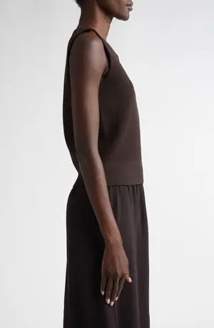 St. John Sleeveless Piqué Knit Top