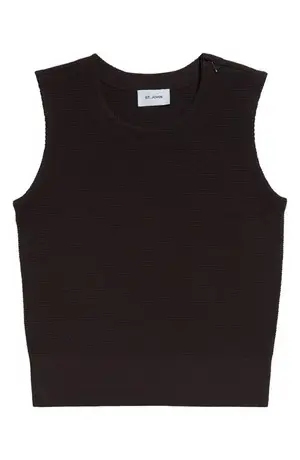 St. John Sleeveless Piqué Knit Top