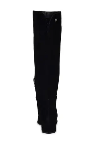 Nine West Morgin Pointed Toe Knee High Boots - Black Suede