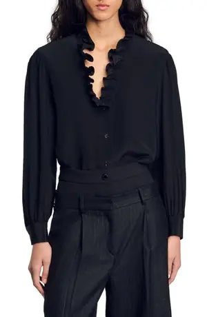 Sandro Ruffle Blouses