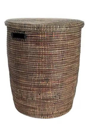 MBARE Flat Lid Storage Basket Monochrome Storage - Brown Black