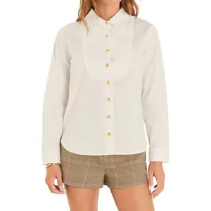 English Factory Bib Collar Cotton Shirt