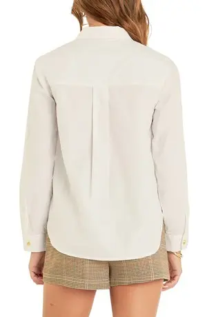 English Factory Bib Collar Cotton Shirt