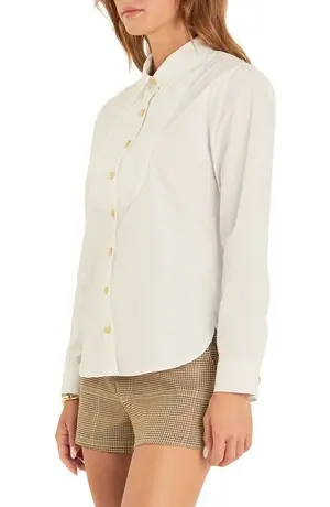 English Factory Bib Collar Cotton Shirt
