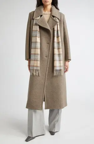 Johnstons Of Elgin Double-breasted Wool Coat - Partridge Tweed Herringbone