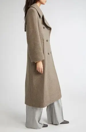 Johnstons Of Elgin Double-breasted Wool Coat - Partridge Tweed Herringbone