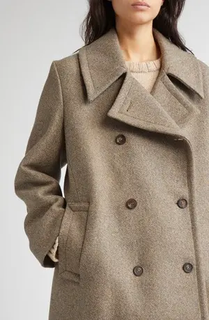 Johnstons Of Elgin Double-breasted Wool Coat - Partridge Tweed Herringbone