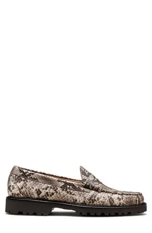 G.H.BASS Larson Snakeskin-embossed Penny Loafer