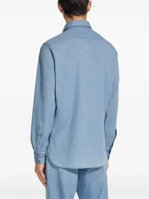 Zegna Bleached-denim Shirt
