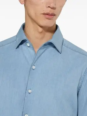 Zegna Bleached-denim Shirt