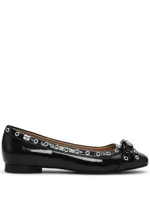 GANNI Eyelet-detail Ballerina Shoes - Black