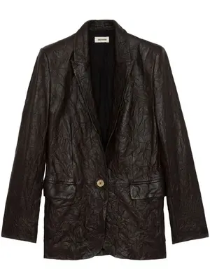 Zadig&Voltaire Verys Froisse Leather Jacket - Brown