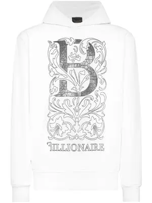 BILLIONAIRE Logo-print Hoodie - White