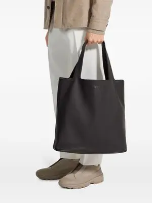 Zegna Secondskin Leather Tote Bag - Brown