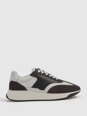 REISS Emmett Leather Suede Trainers
