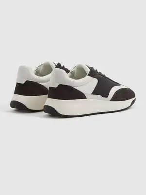 REISS Emmett Leather Suede Trainers