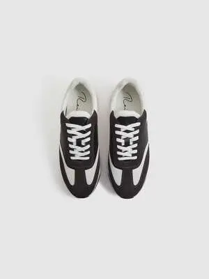 REISS Emmett Leather Suede Trainers