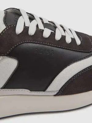REISS Emmett Leather Suede Trainers