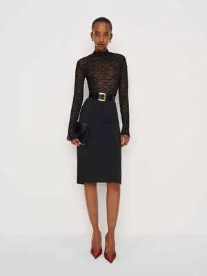 REFORMATION Nell Knit Top - Black