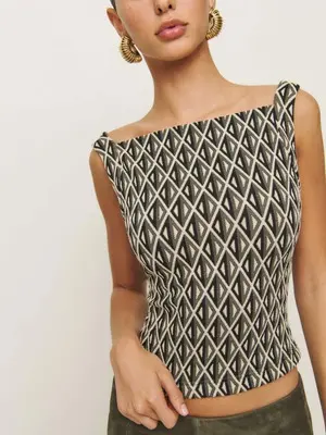 REFORMATION Birch Knit Top - Art Deco