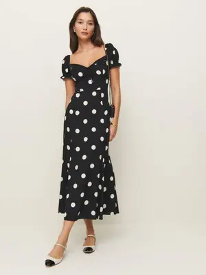 REFORMATION Shyla Midi Dress - Black