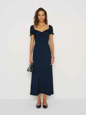 REFORMATION Shyla Polka Dot Midi Dress