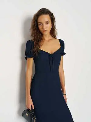 REFORMATION Shyla Polka Dot Midi Dress