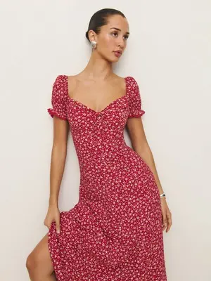 REFORMATION Reformation Shyla Midi Dress Red