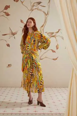 Farm Rio Printed Midi Dress - Amazon Feathers Green | Editorialist