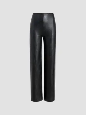 Commando Faux-leather Wide-leg Pants - Black