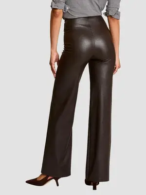 Commando Faux-leather Wide-leg Pants - Espresso