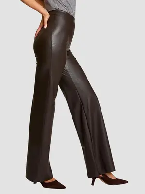 Commando Faux-leather Wide-leg Pants - Espresso