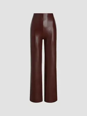 Commando Faux-leather Wide-leg Pants - Oxblood