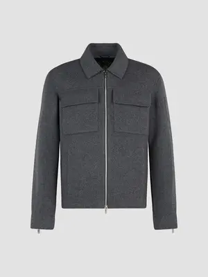 Moose Knuckles Jacque Wool-cashmere-silk Jacket - Charcoal
