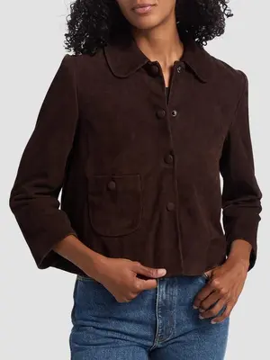Ba&sh Milos Leather Jacket - Chocolate