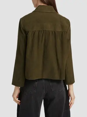 Ba&sh Milos Leather Jacket - Khaki
