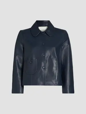 Ba&sh Milos Leather Jacket - Marine